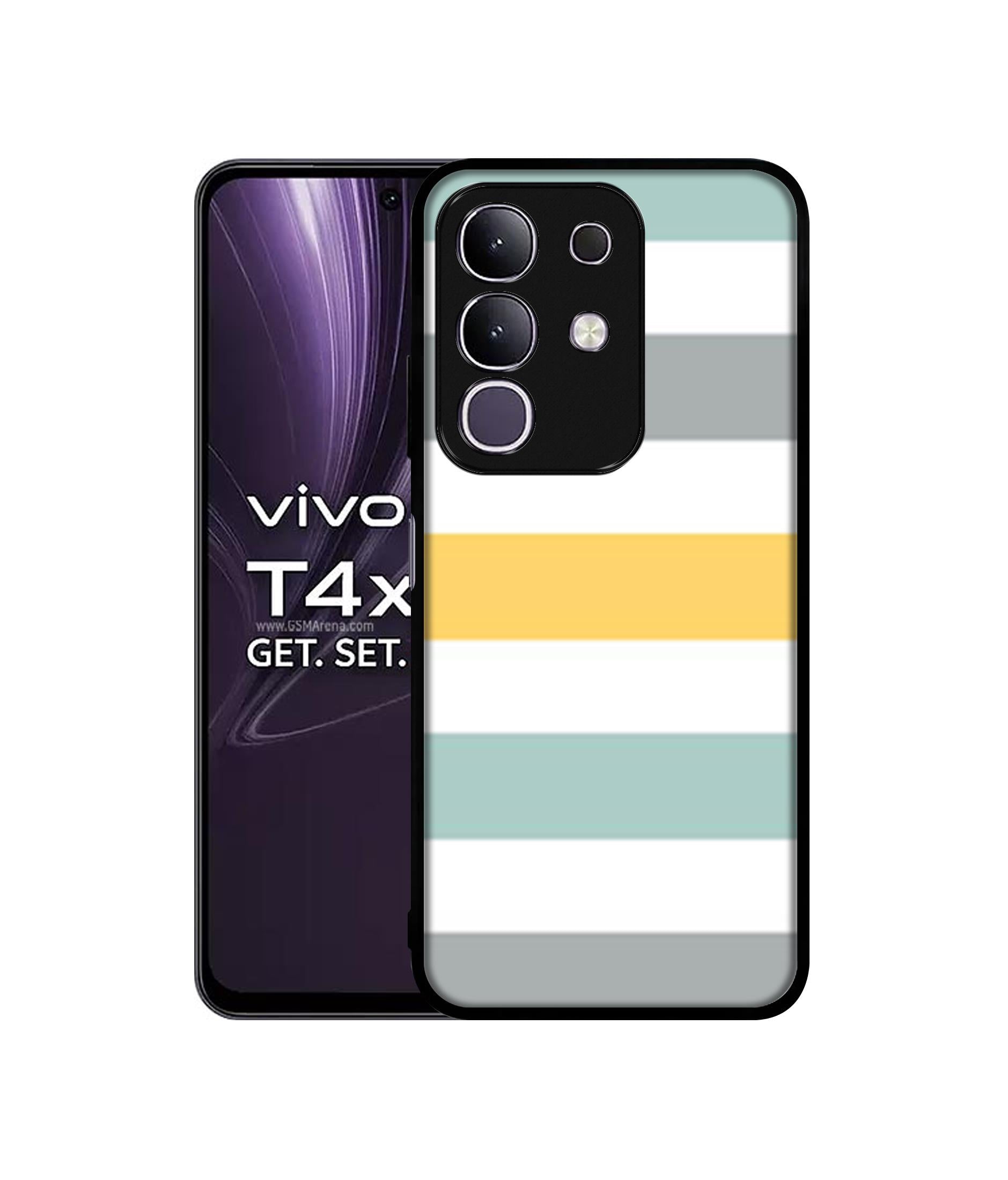 Casotec Line Texture Design Premium 2D Printed Metal Back Case Cover ...