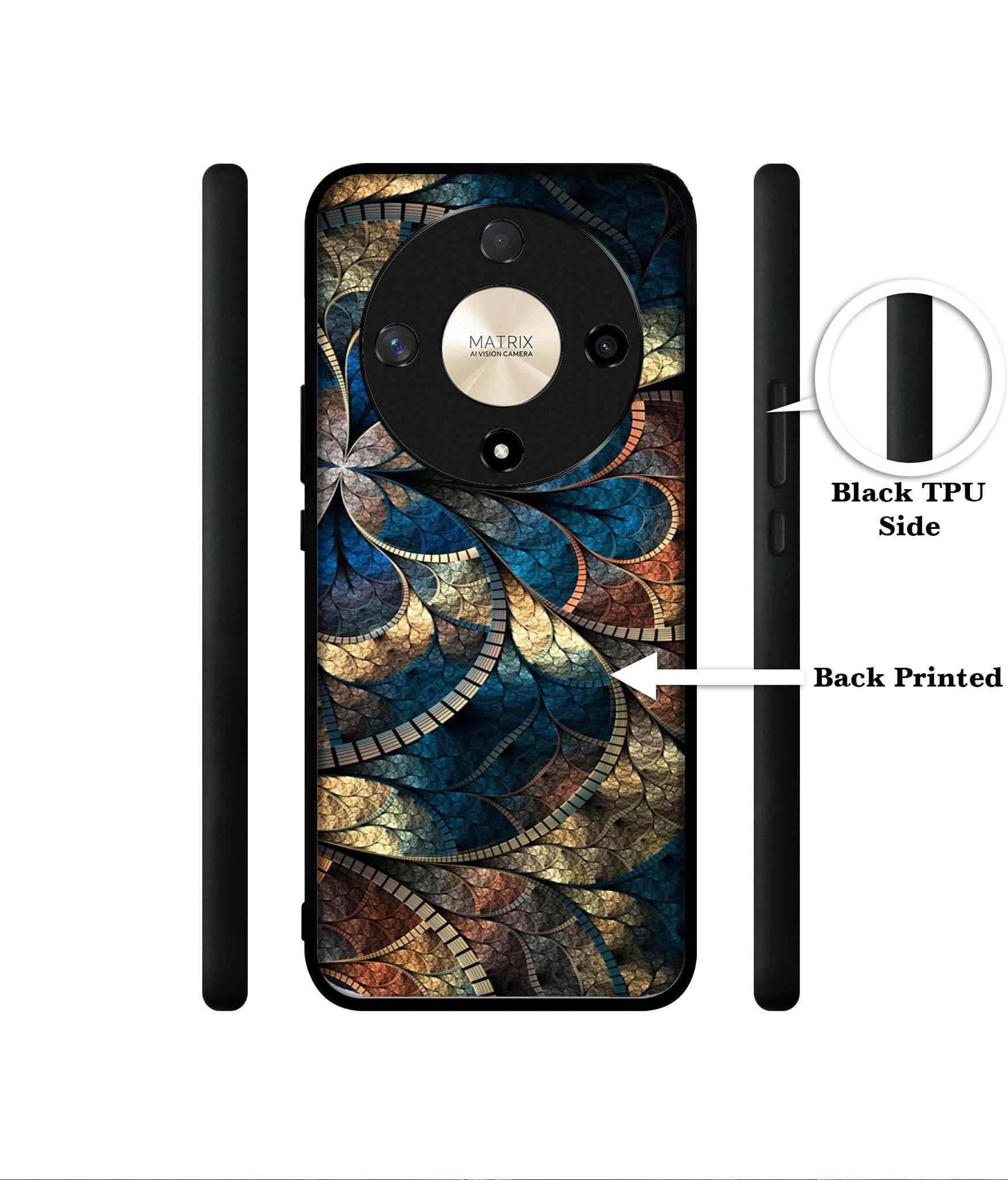 Casotec Fractional Pattern Design Premium 2D Printed Metal Back Case ...