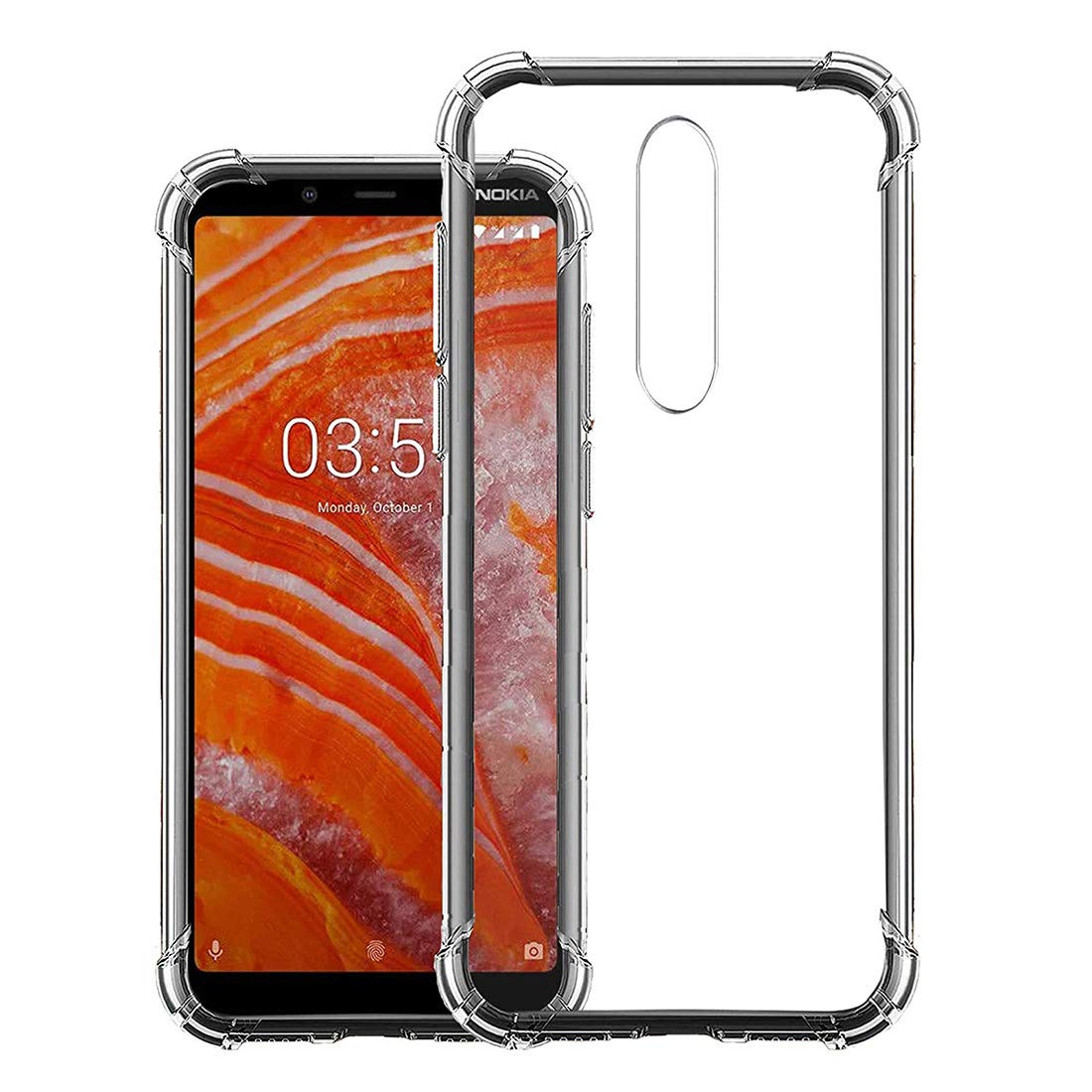 Casotec Hybrid Soft Silicon TPU Back Case Cover for Nokia 3.1 Plus - Clear
