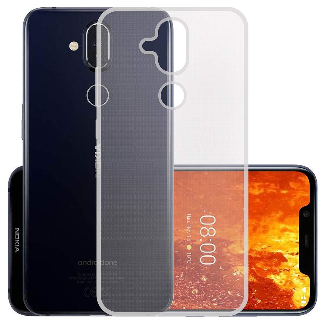 Casotec Soft TPU Back Case Cover for Nokia 8.1 - Clear