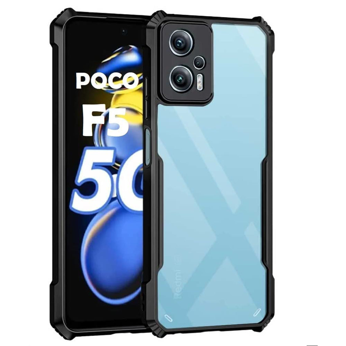 Casotec Shockproof Crystal Clear Back Case Cover for Poco F5 5G | 360 ...