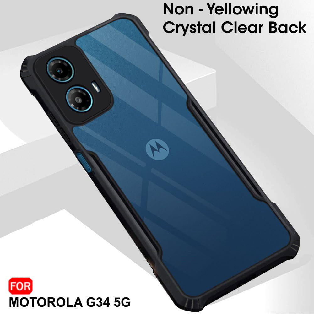 Casotec Shockproof Crystal Clear Back Case Cover for Motorola Moto G34 ...
