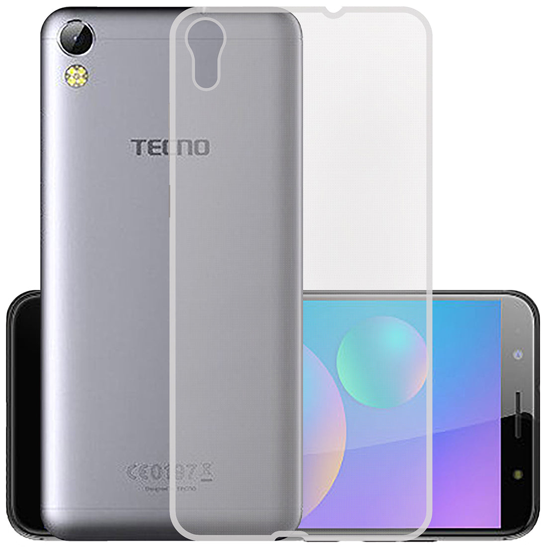 Casotec Soft TPU Back Case Cover for Tecno i3 - Clear