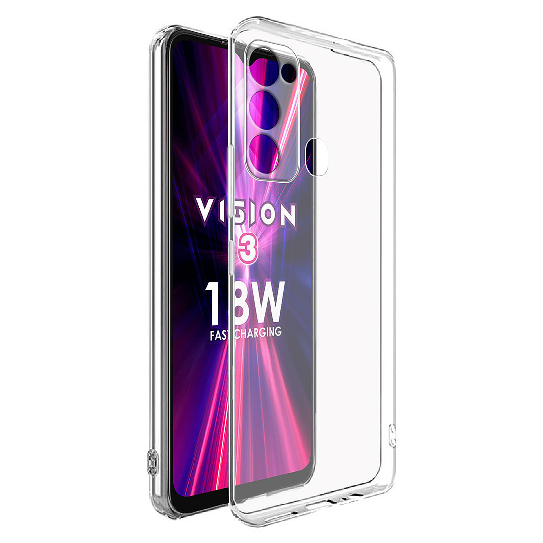 Casotec Soft TPU Back Case Cover for Itel Vision 3 - Clear