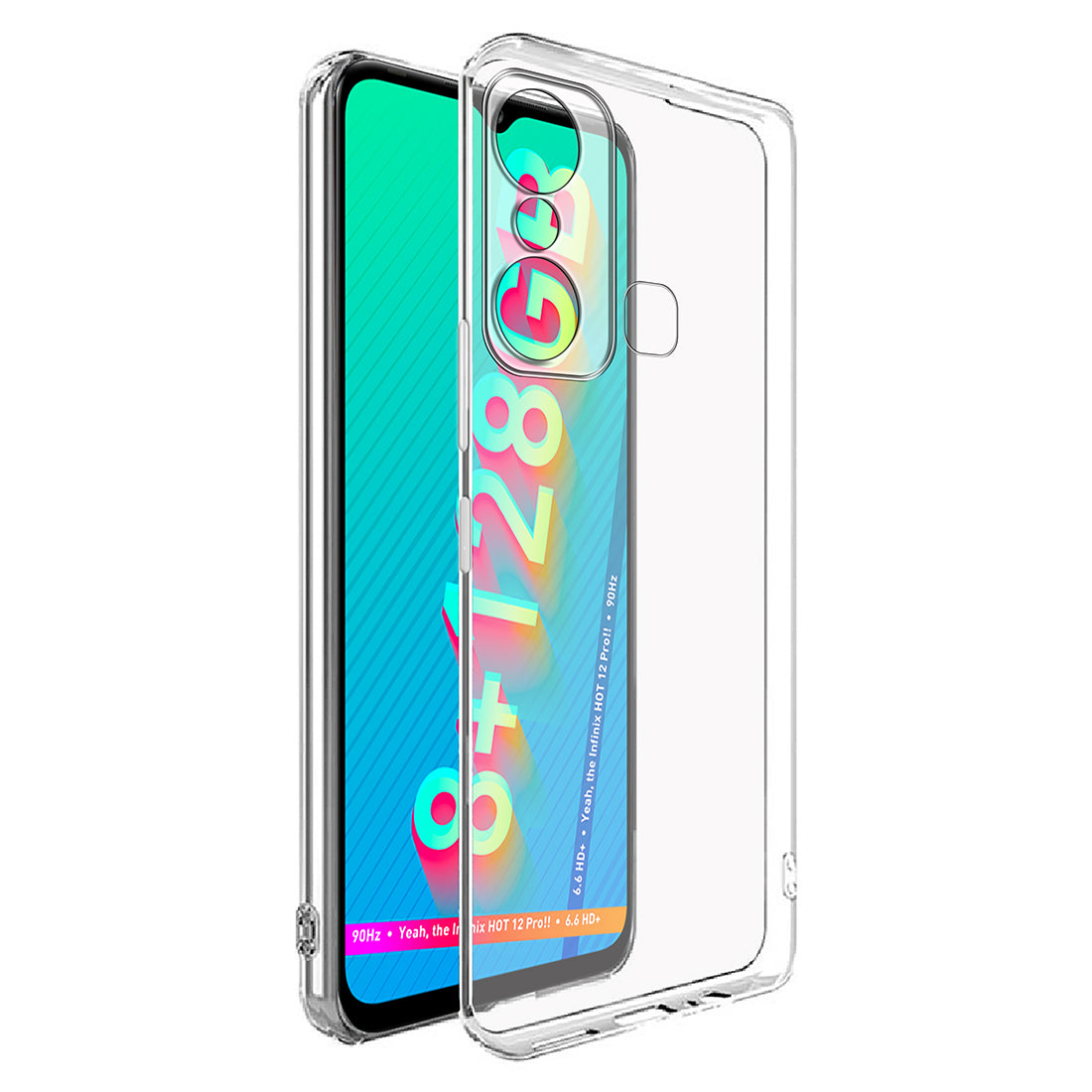 Casotec Soft TPU Back Case Cover for Infinix Hot 12 Pro 4G - Clear