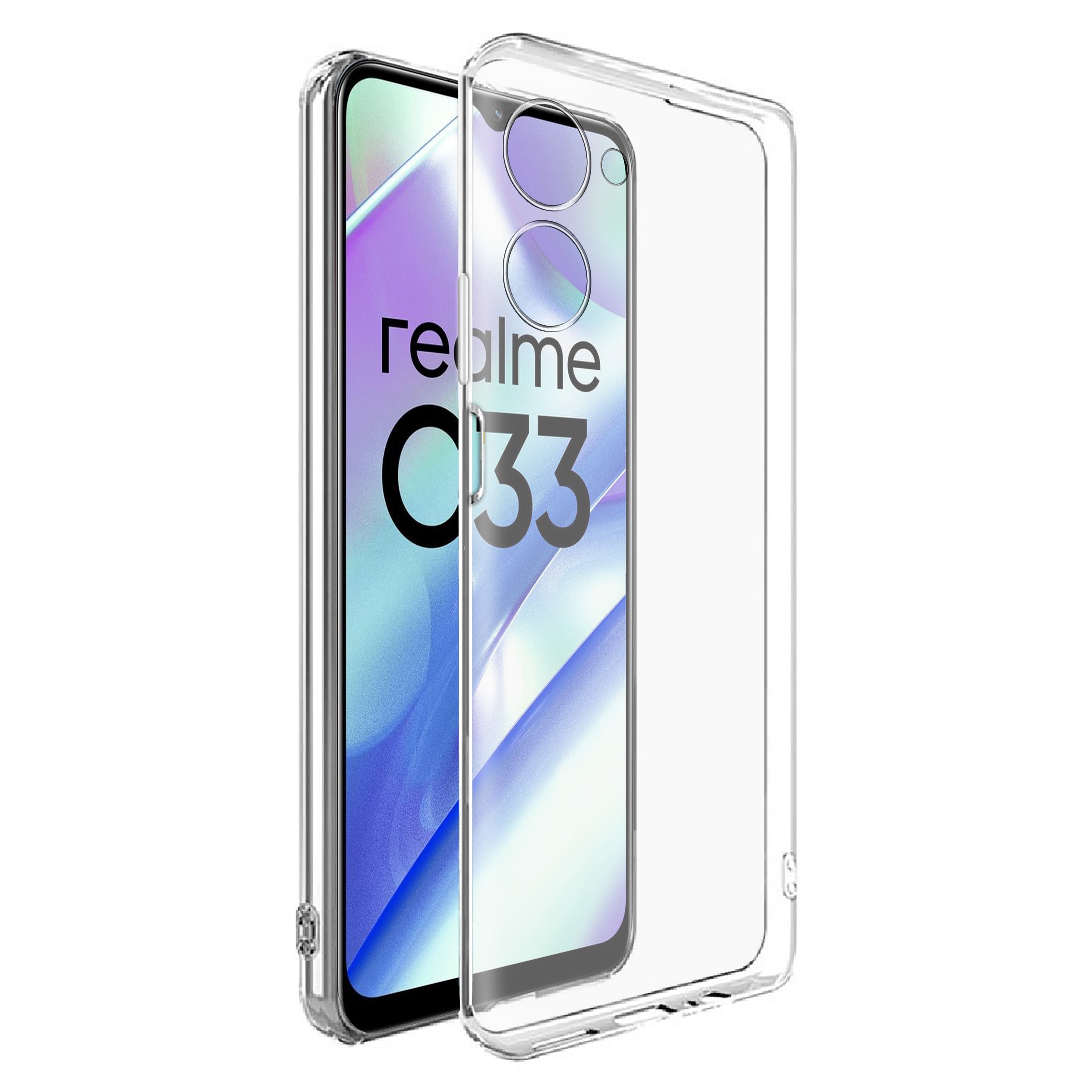 Casotec Soft TPU Back Case Cover for Realme C33 4G - Clear