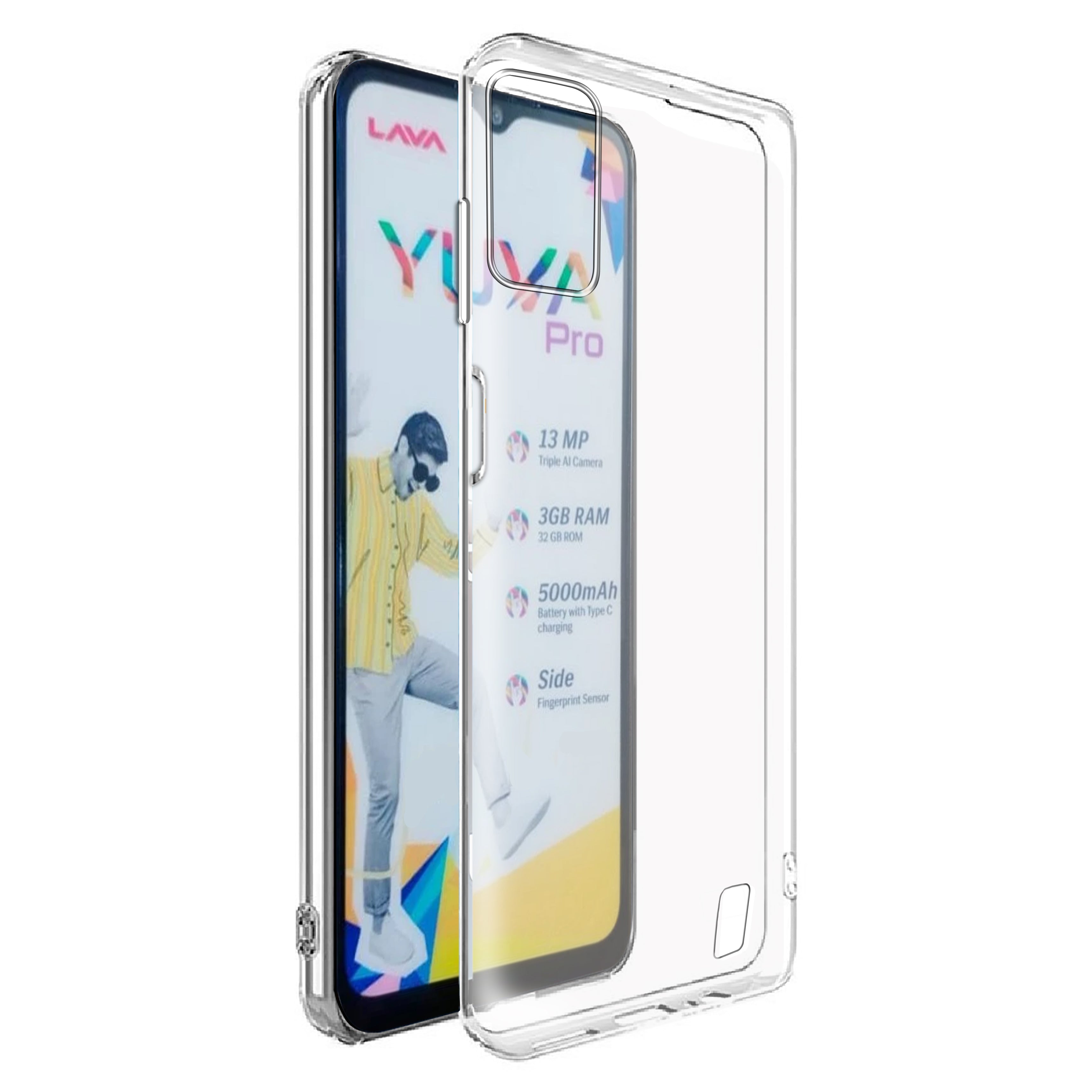 Casotec Soft TPU Back Case Cover for Lava Yuva Pro 4G - Clear