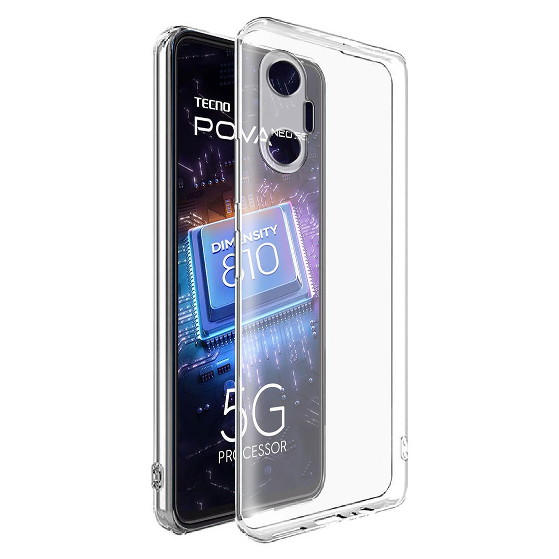 Casotec Soft TPU Back Case Cover for Tecno Pova Neo 5G - Clear