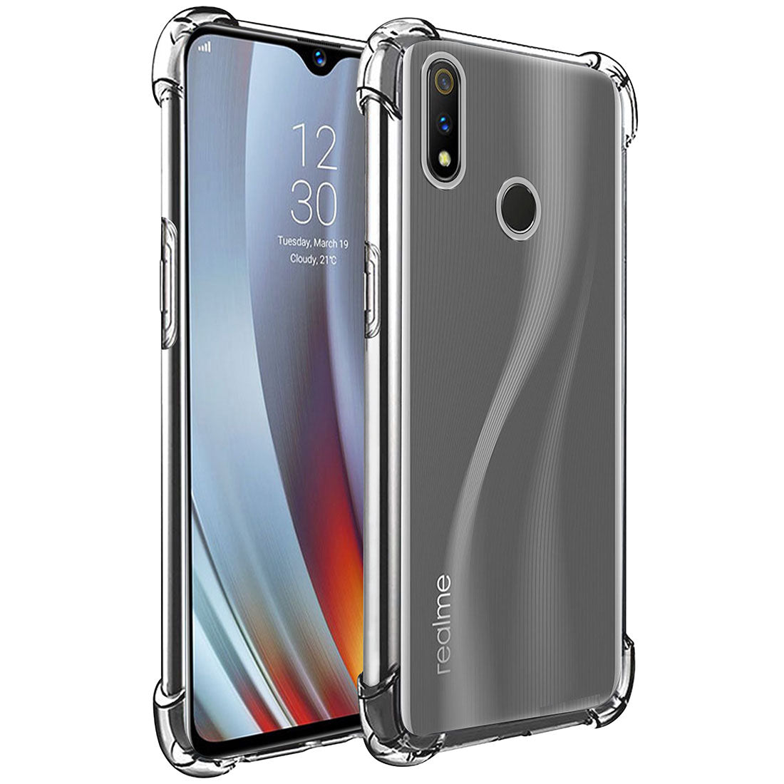Casotec Hybrid Soft Silicon TPU Back Case Cover for Realme 3 Pro - Clear