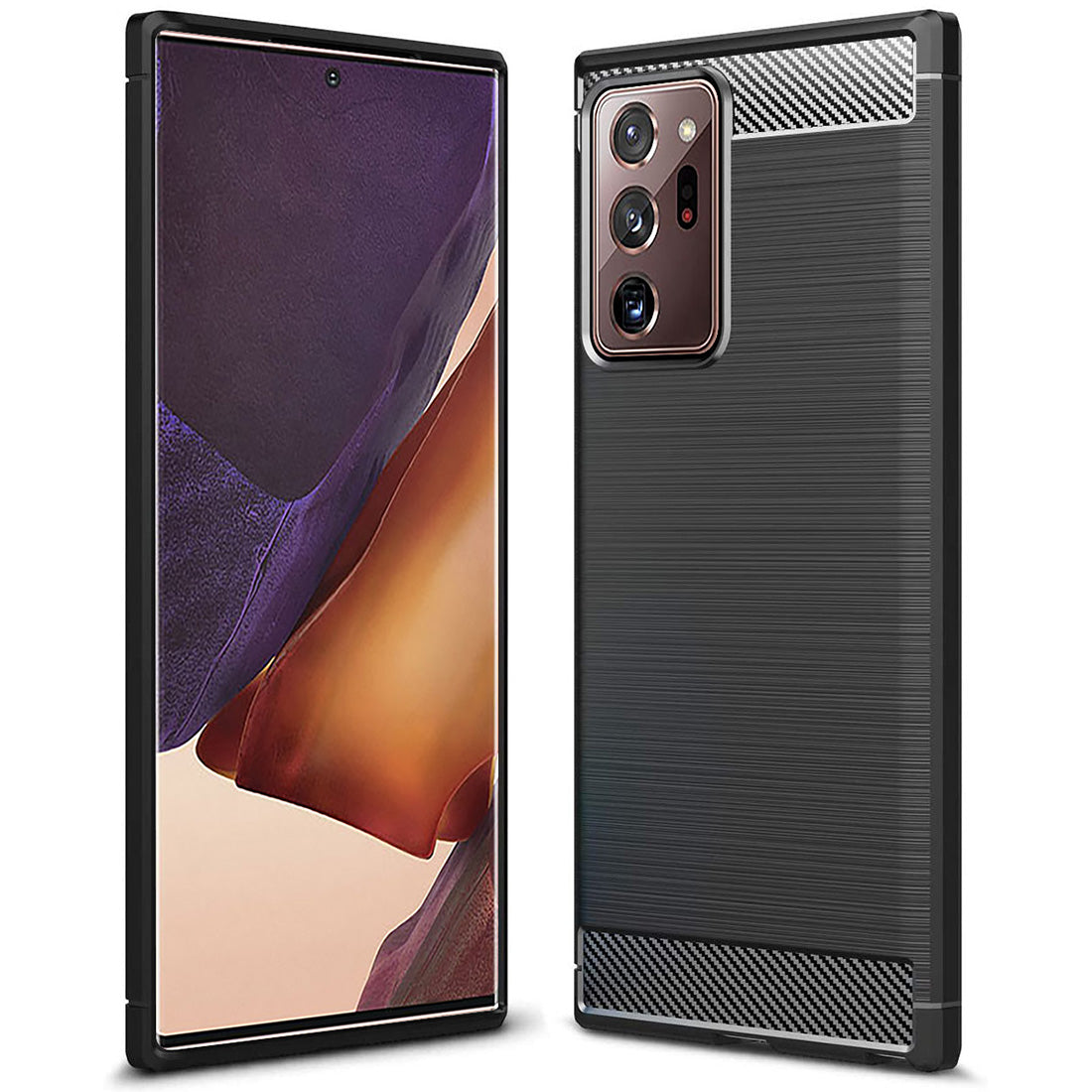 Casotec Carbon Fiber Shockproof Rugged Armor Case Cover with Metallic ...