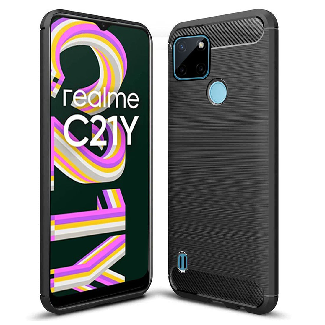 Casotec Carbon Fiber Shockproof Rugged Armor Case Cover with Metallic ...